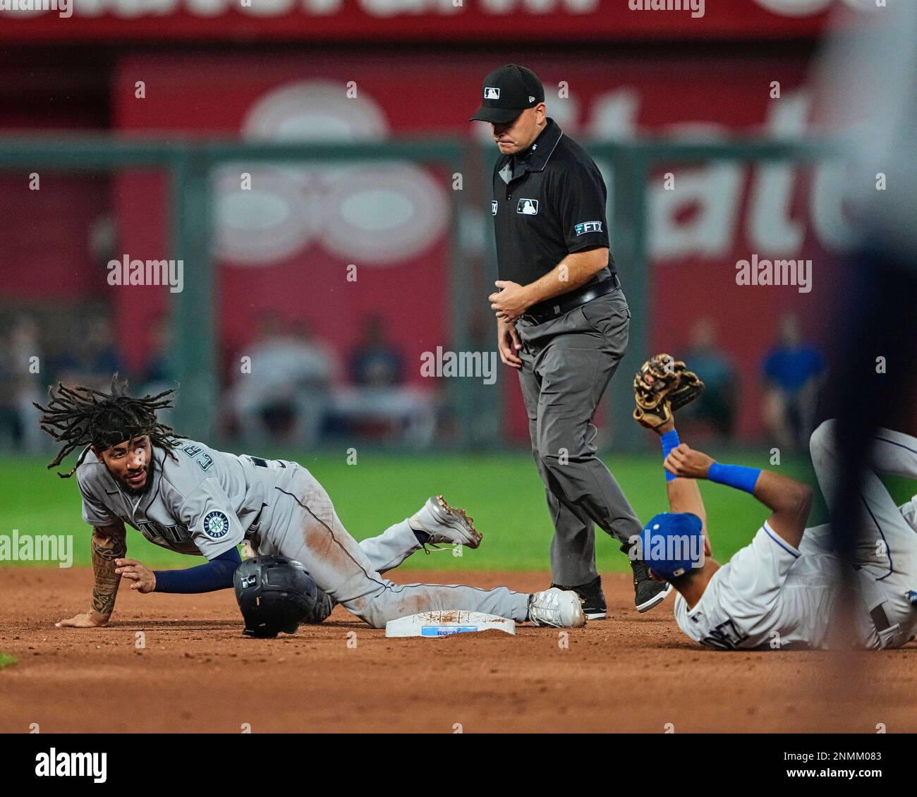 SEP 17, 2021: Kansas City Royals Nicky Lopez (8) records the out on ...