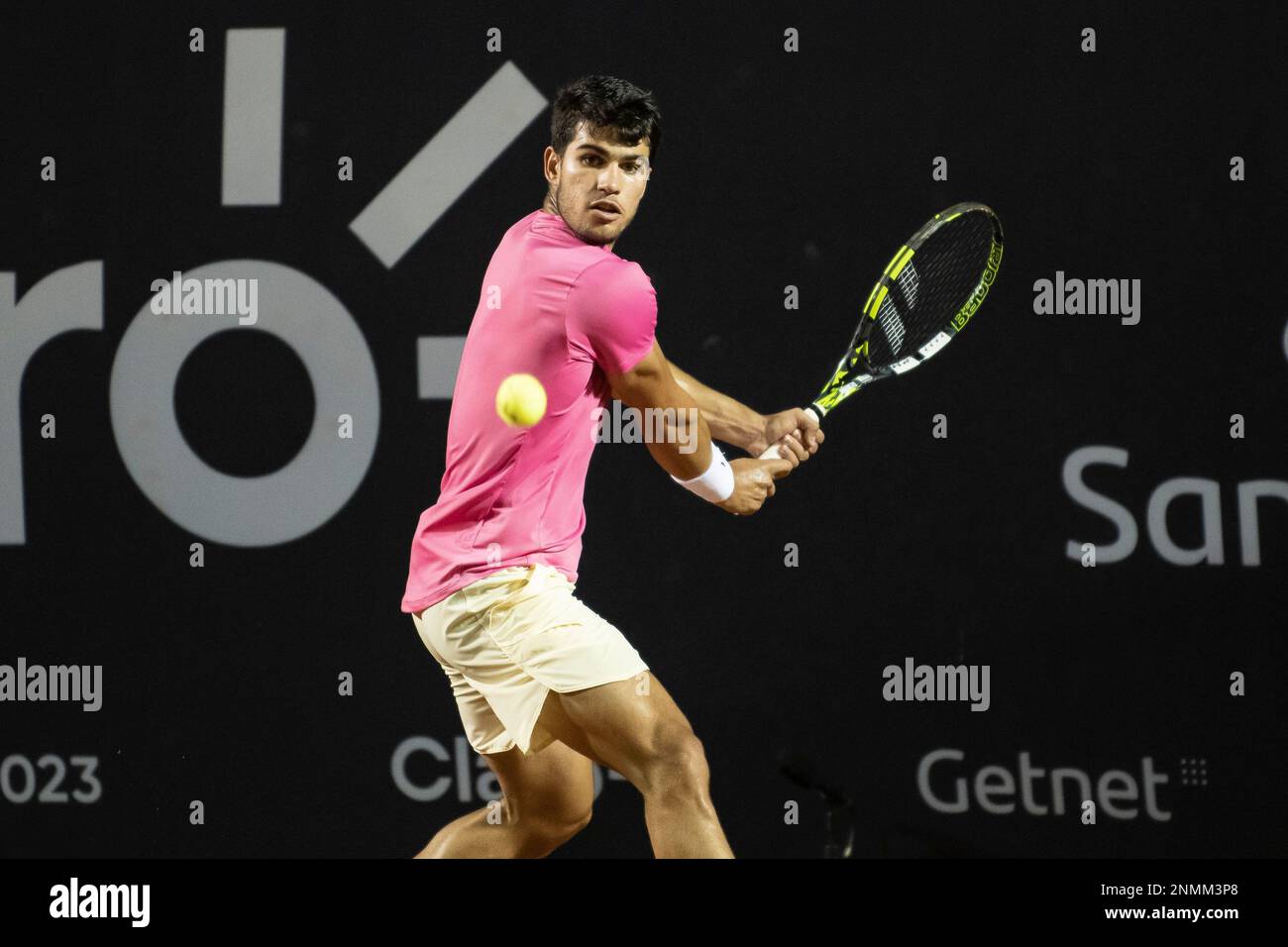 Rio, Brazil - february 24, 2023: Carlos Alcaraz (ESP)) player in match ...
