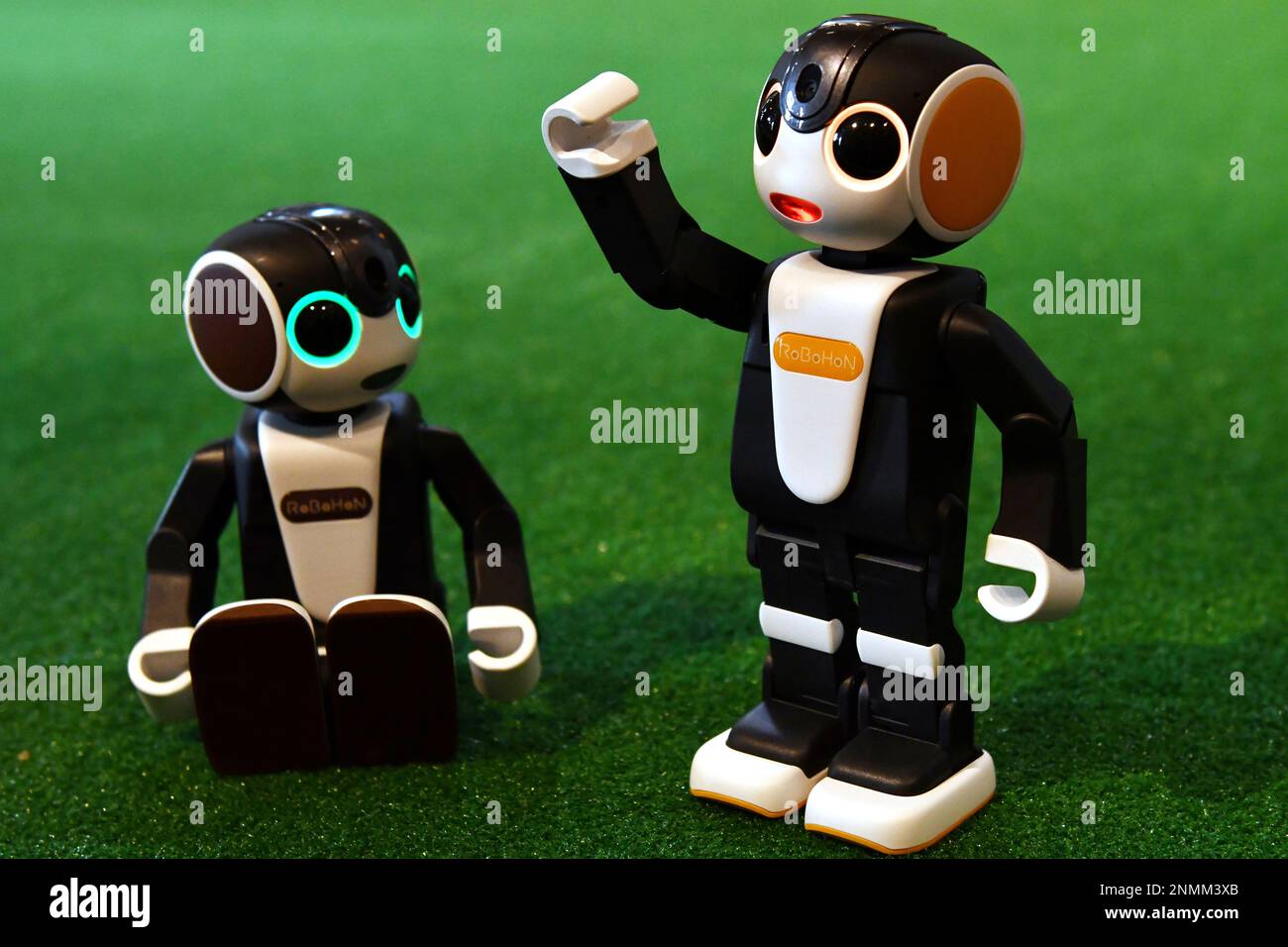 RoBoHoN (R), a robot developed by Sharp Co. and Tomotaka Takahashi, a ...