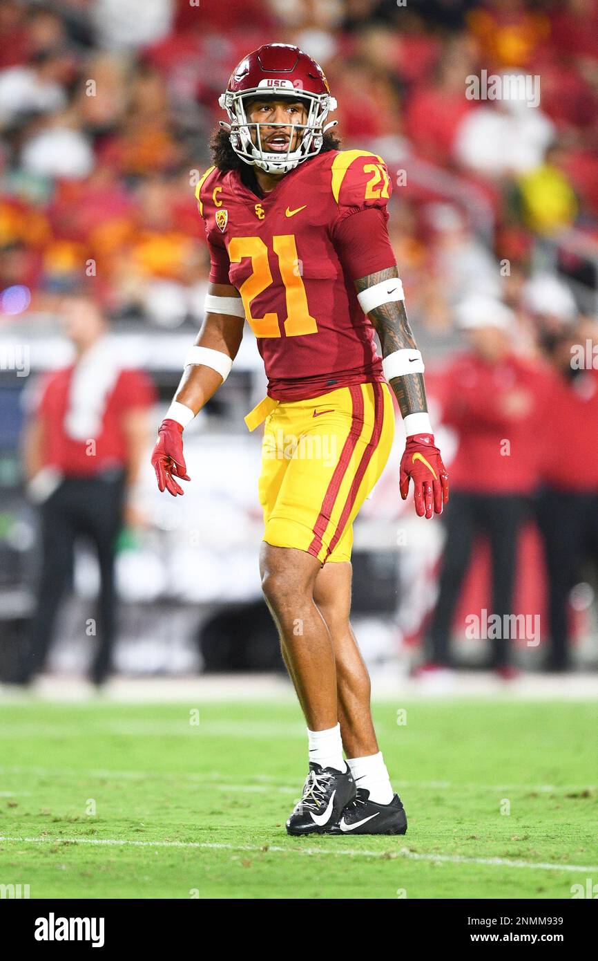 LOS ANGELES, CA - SEPTEMBER 11: USC Trojans safety Isaiah Pola-Mao (21 ...