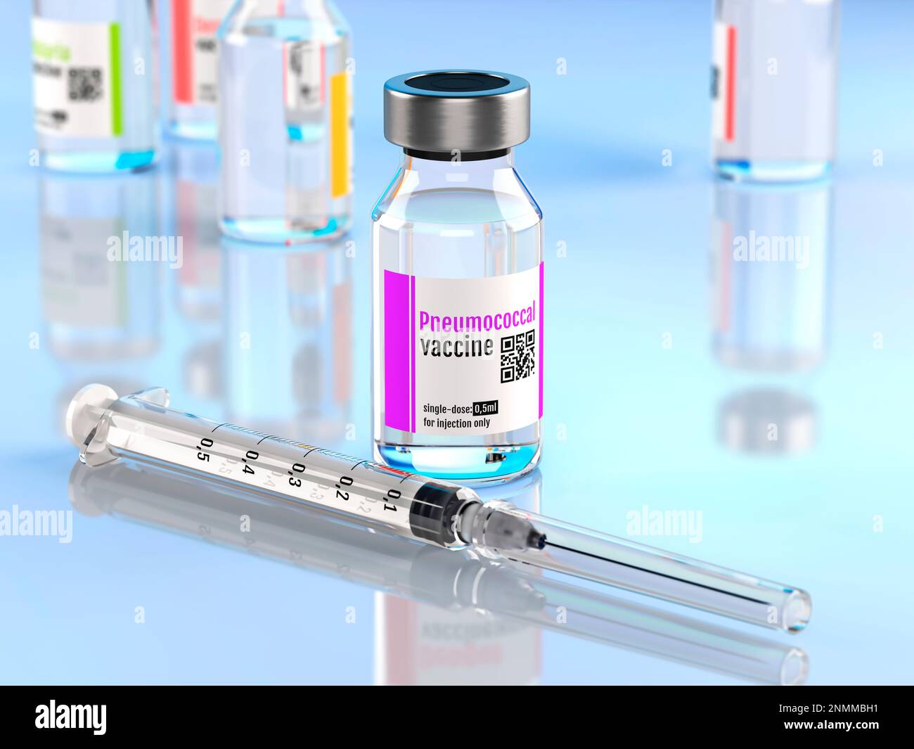 Pneumococcal vaccine, illustration Stock Photo - Alamy