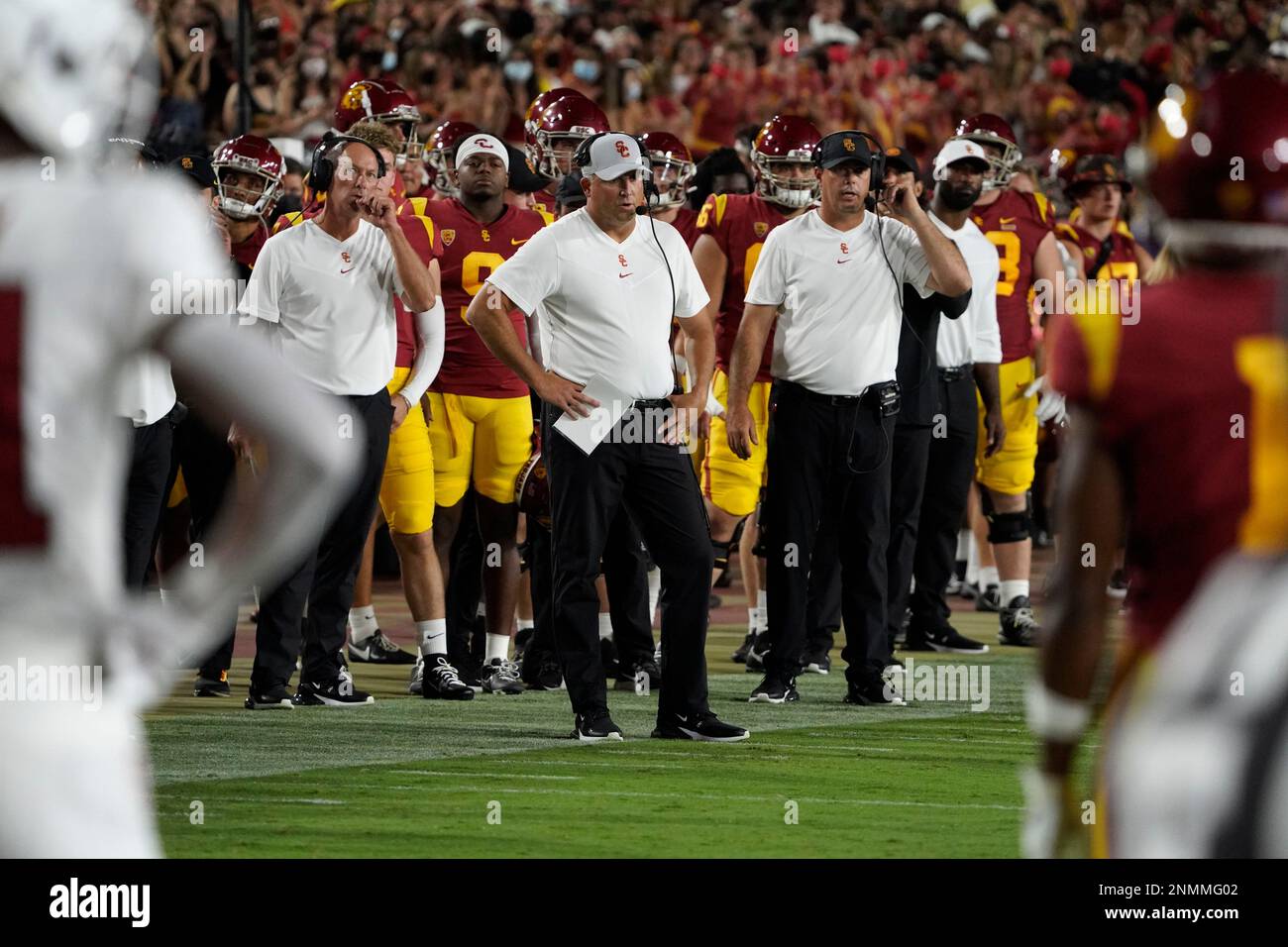 USC Trojans head coach Clay Helton on the side line against the ...