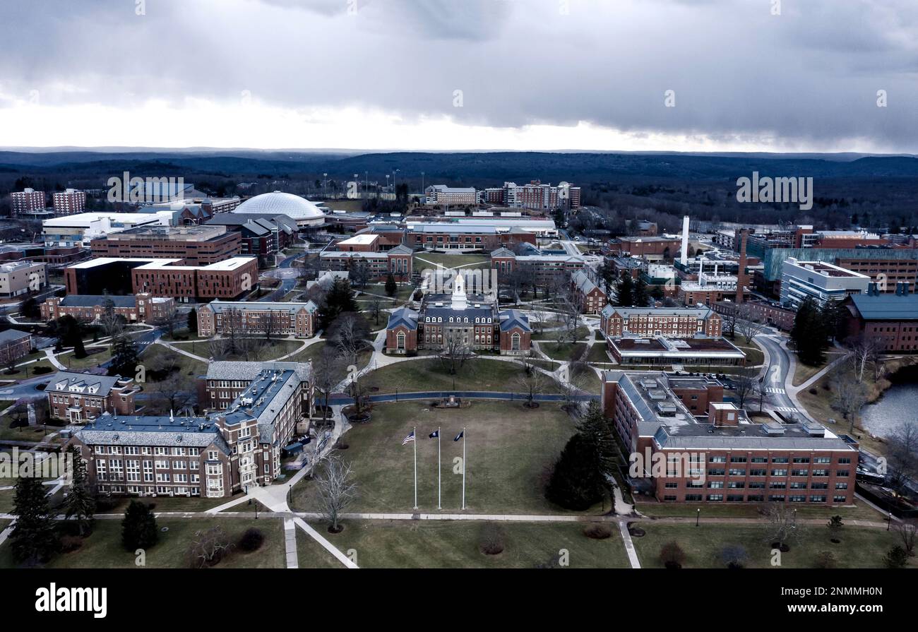 Aerial view of the University of Connecticut Stock Photo - Alamy