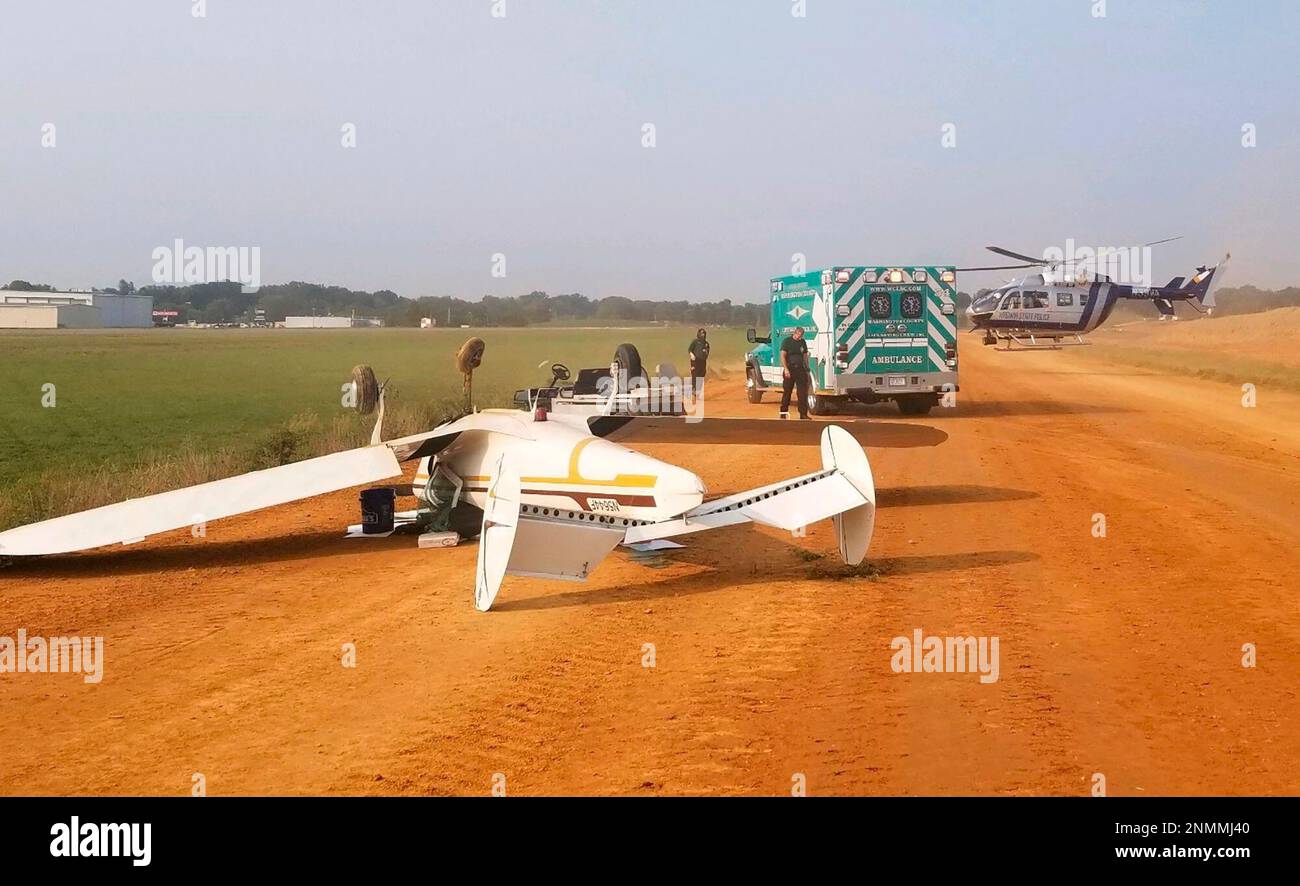 In this image provided by the Virginia State Police, a small airplane ...