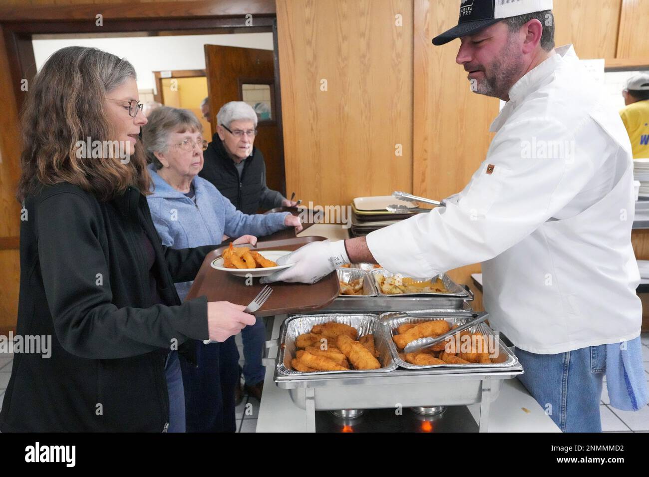 St. Louis, United States. 24th Feb, 2023. Chef Mike Miano serves cod ...