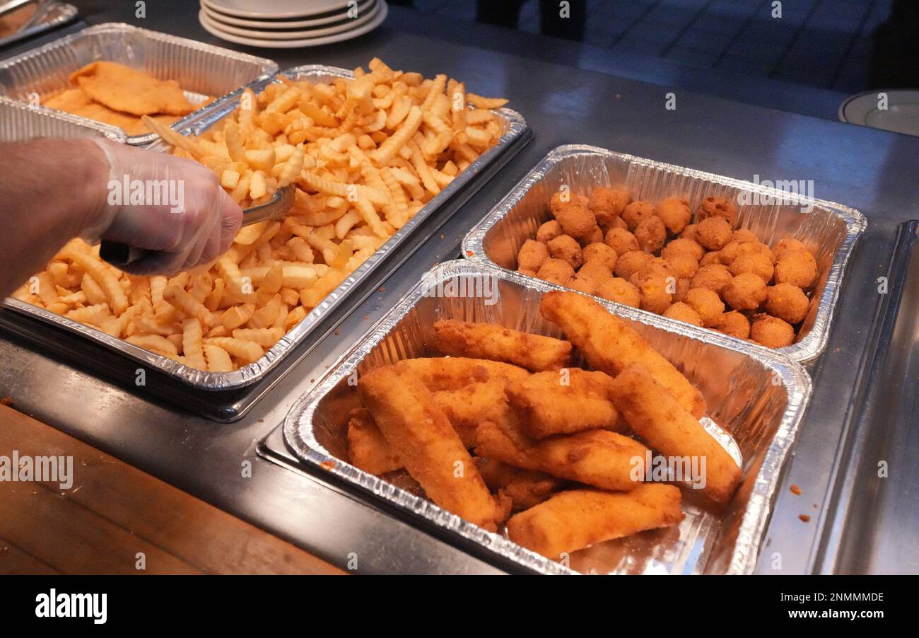 St. Louis, United States. 24th Feb, 2023. French fries, hush puppies ...