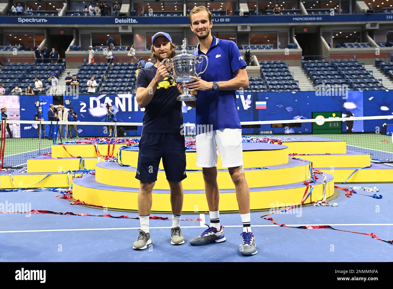 The 2021 Men's Singles Champion, Daniil Medvedev poses for a photo with ...