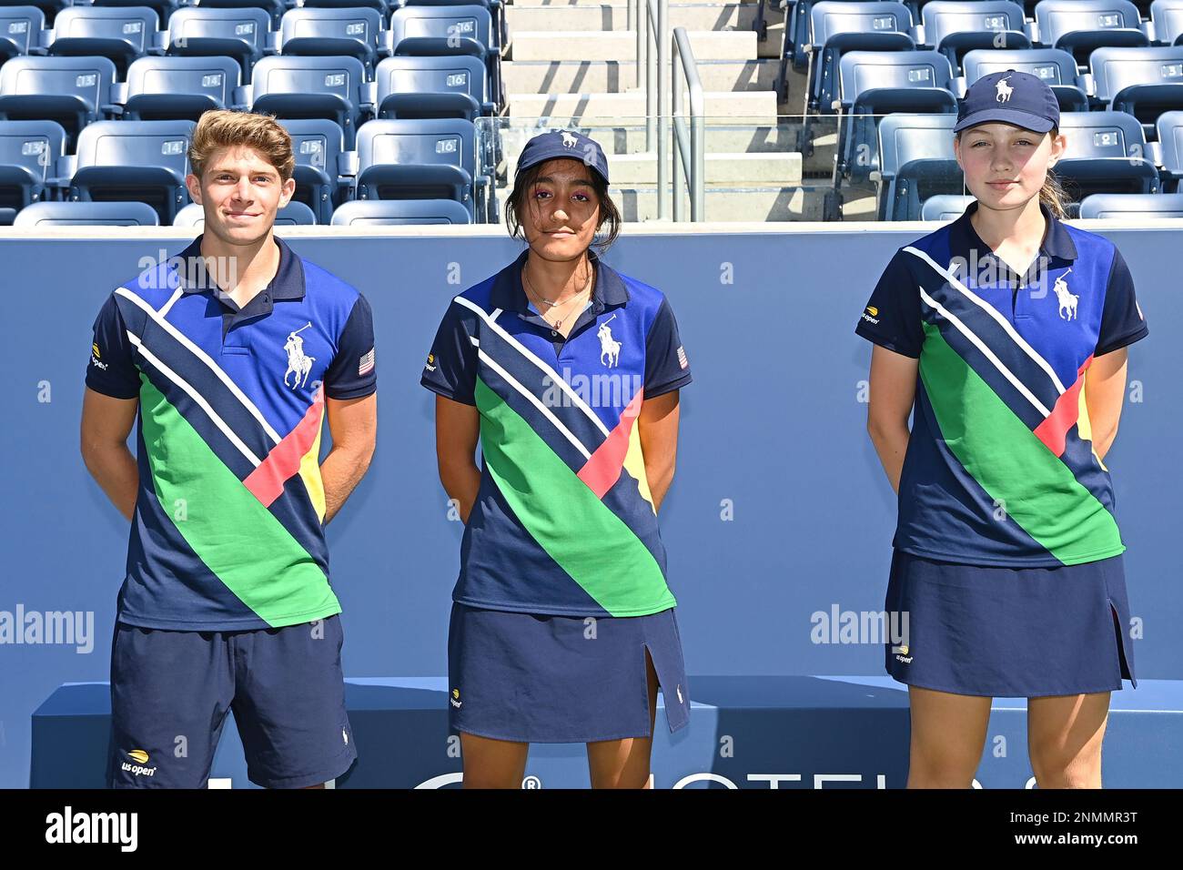 Ball persons pose for a photo during the Wheelchair Quad Singles ...