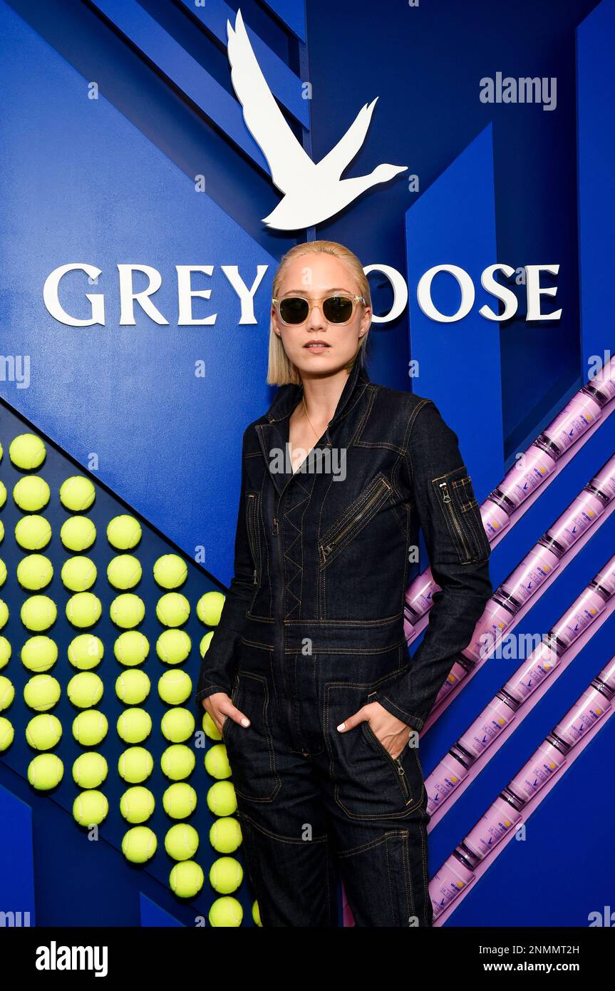 Pom Klementieff in the Grey Goose Suite at the 2021 US Open, Saturday ...