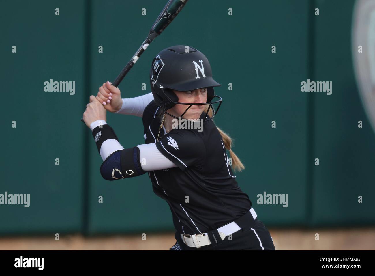 Hailey Prahm (51) of Navada at bat during an NCAA softball game against ...