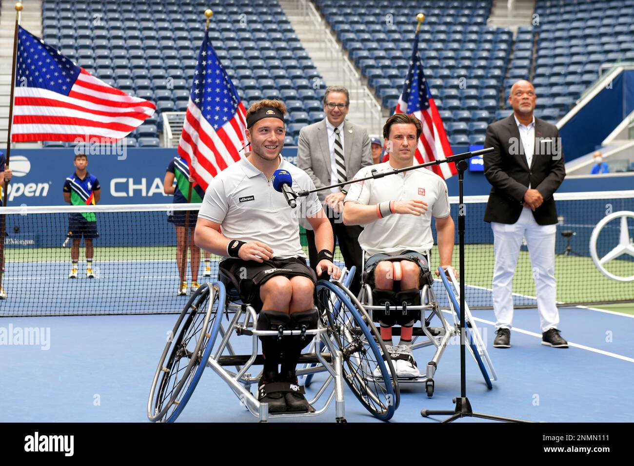 2021 US Open Wheelchair Men's Doubles champions Alfie Hewett and Gordon Reid at the 2021 US Open ...