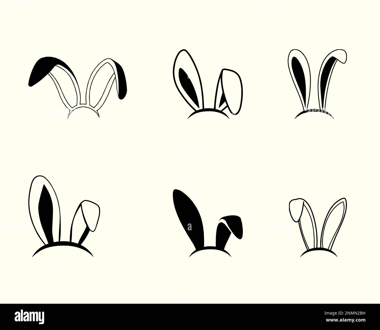 Easter Bunny Ears Illustration Collection Hand Drawn Ear Illustration Stock Vector Image And Art