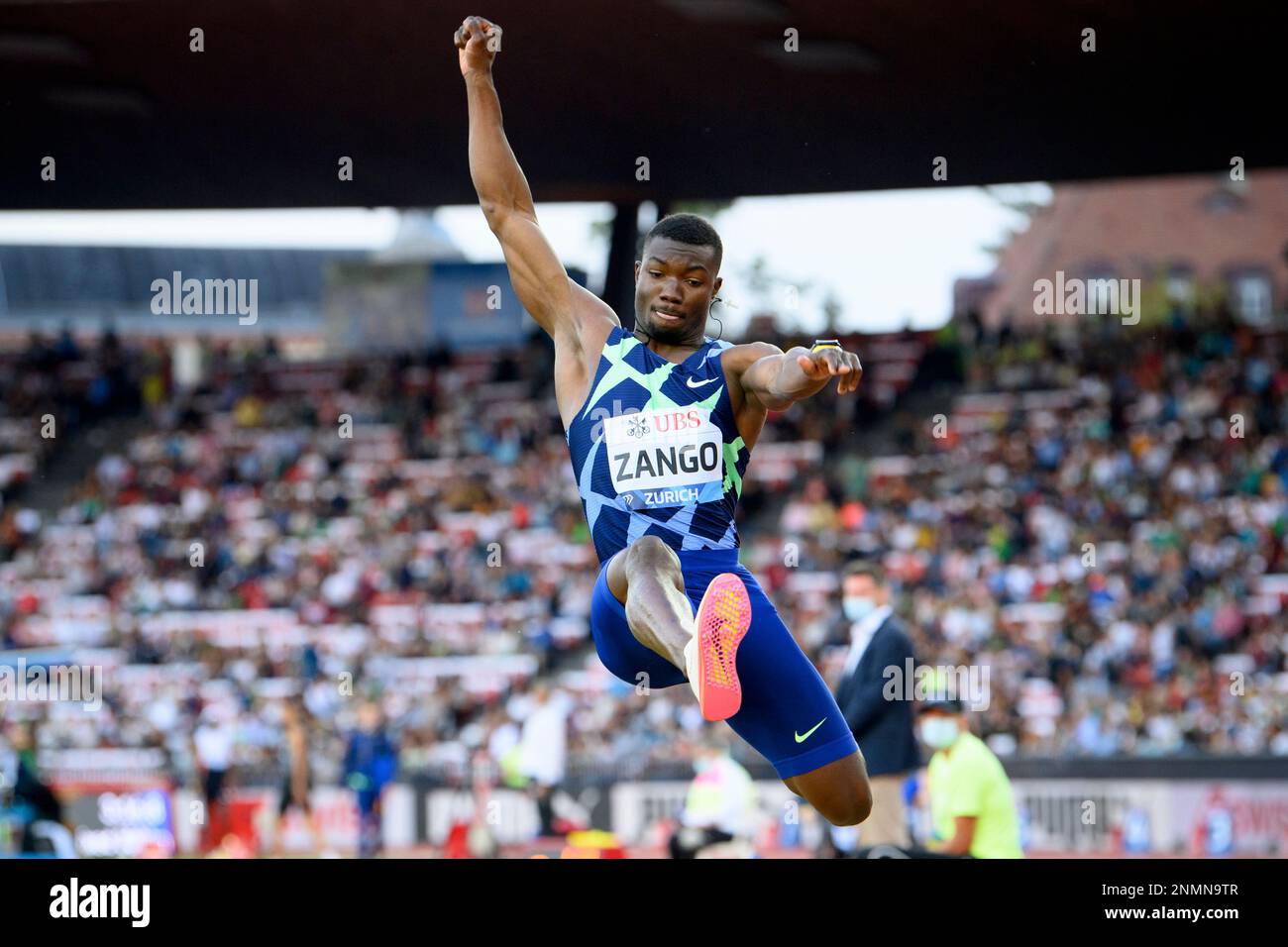 Hugues Fabrice Zango of Burkina Faso competes in Triple Jump Men during ...