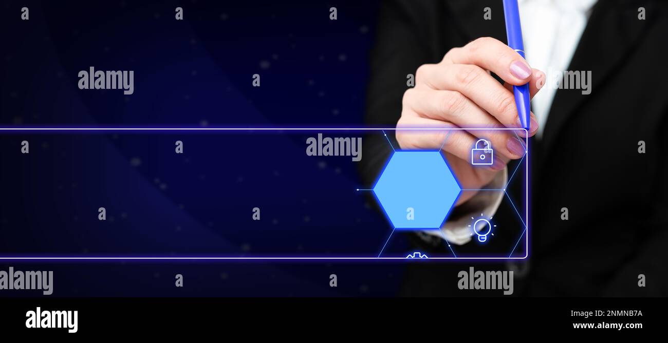 Business Woman Standing Holding mobile phone And pen. Pressing On ...