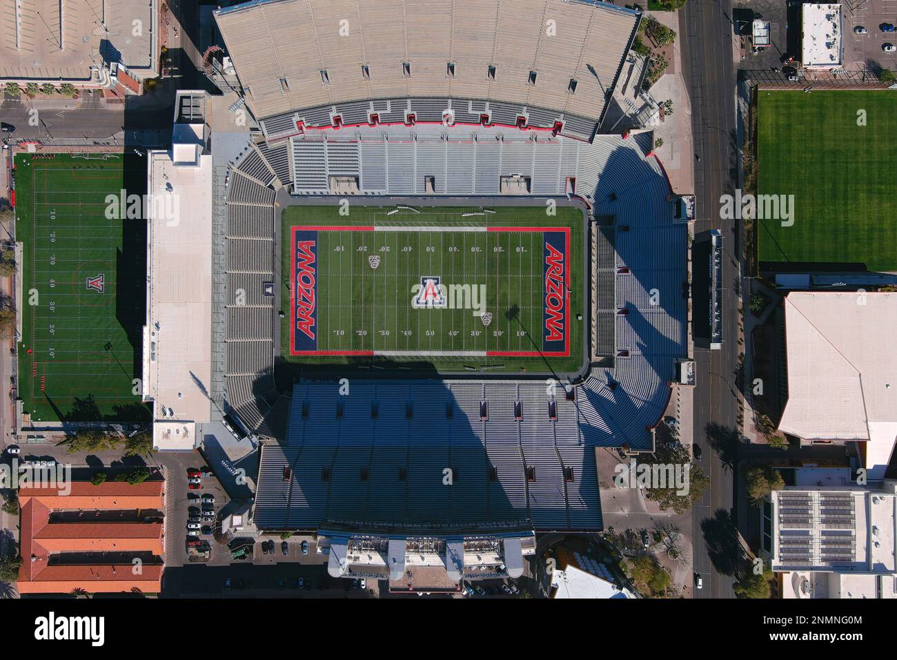 An aerial view of the University of Arizona Wildcats logo on the ...