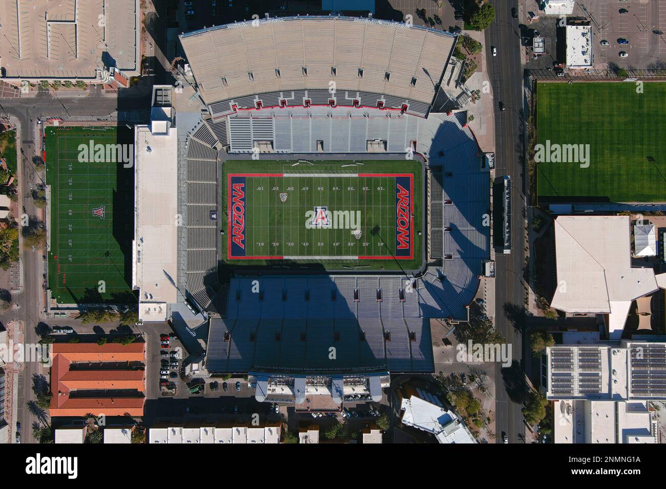 An aerial view of the University of Arizona Wildcats logo on the ...