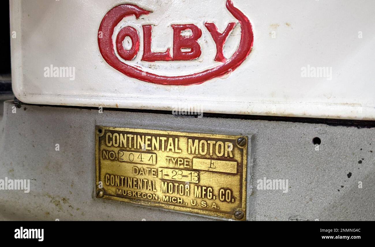 The identification plate for an engine built for Colby Motor Co. on ...