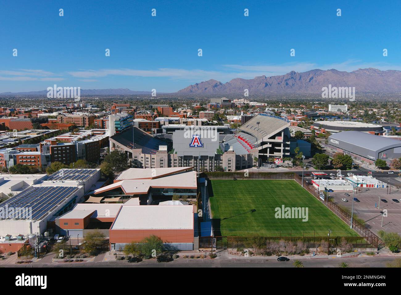 An aerial view of Arizona Stadium, Tuesday, March 2, 2021, in Tucson ...