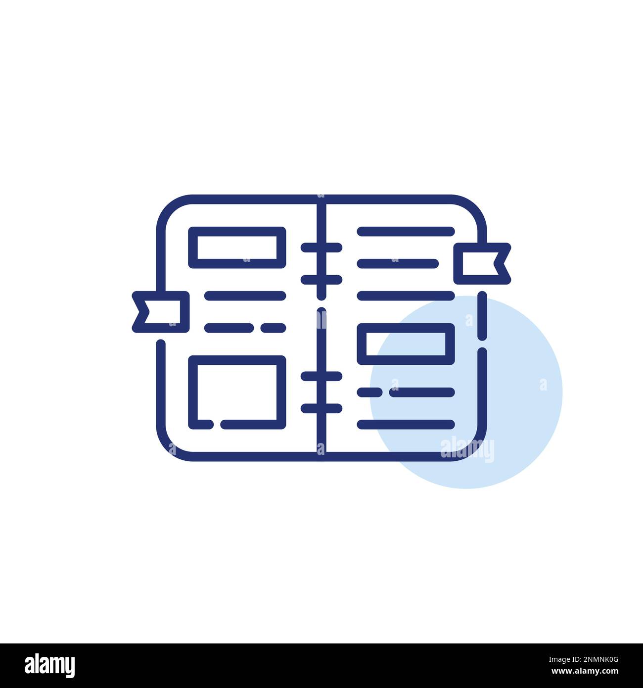 Daily planner with memo stickers. Notebook icon. Pixel perfect, editable stroke design Stock ...