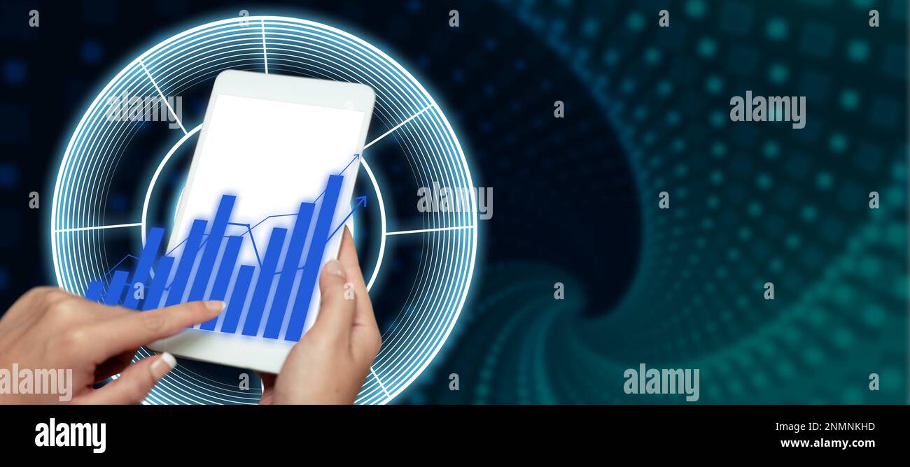 Hand holding mobile phone with important new information on display ...