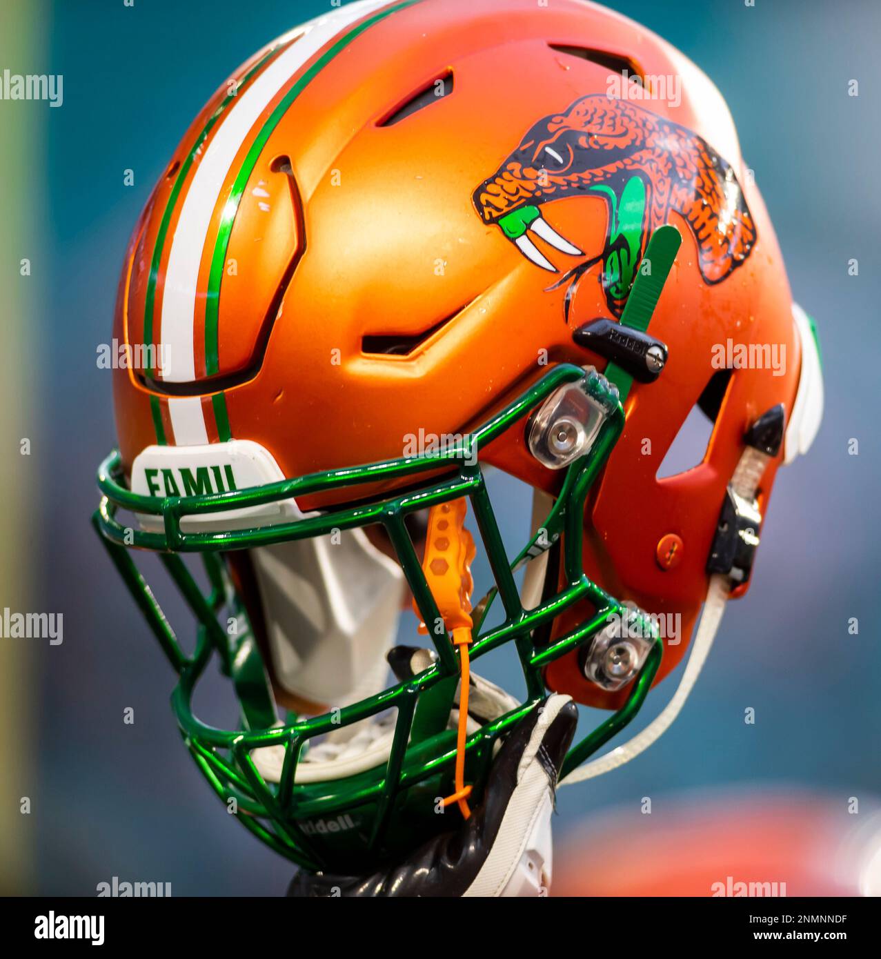 MIAMI GARDENS, FL - SEPTEMBER 05: A FAMU branded helmet being raised in ...