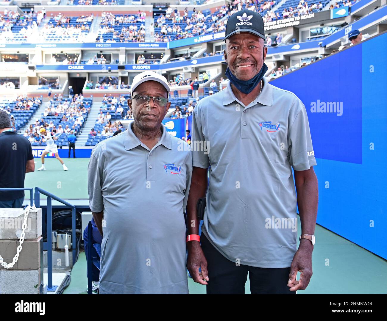 US Navy Veteran Charles Johnson and US Army Veteran Kenneth Best pose ...