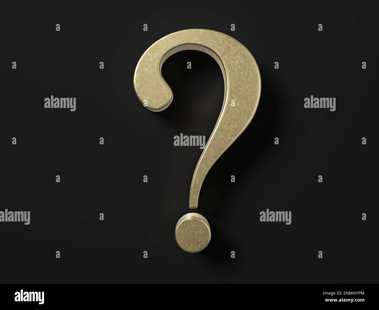 Gold question symbol on a black background. 3d illustration Stock Photo ...
