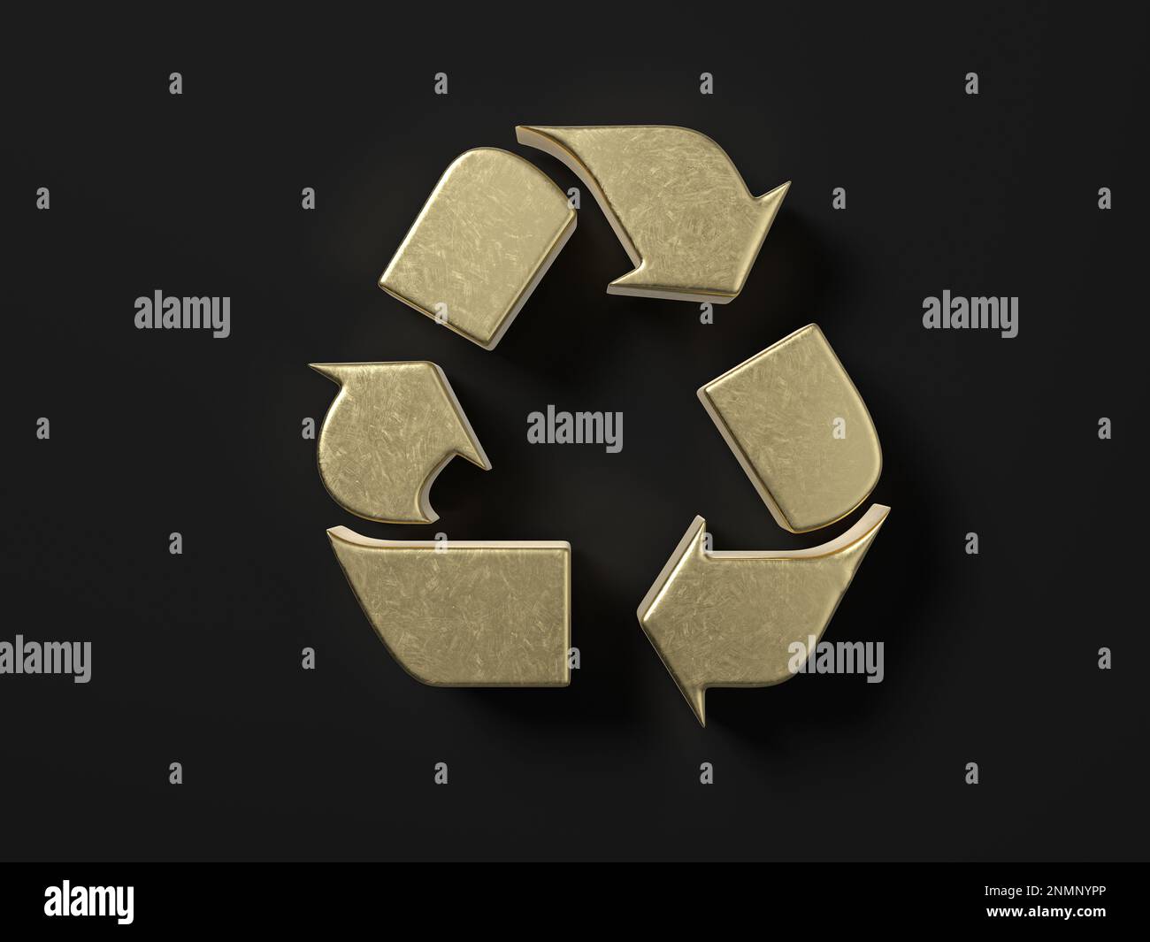 3d golden recycle symbol hi-res stock photography and images - Alamy