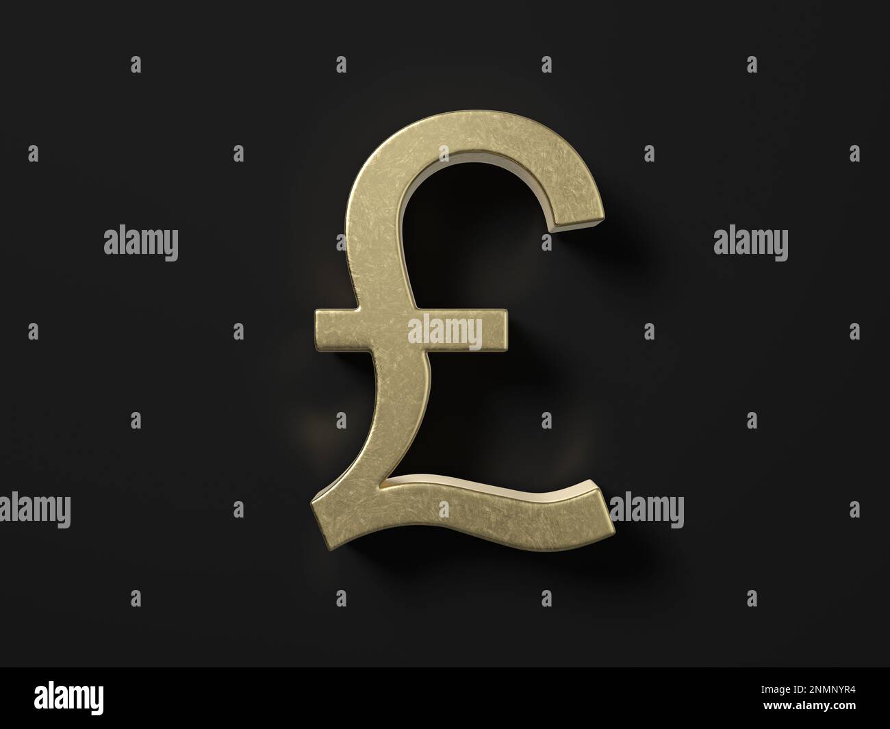 Gold pound symbol on a black background. 3d illustration Stock Photo ...