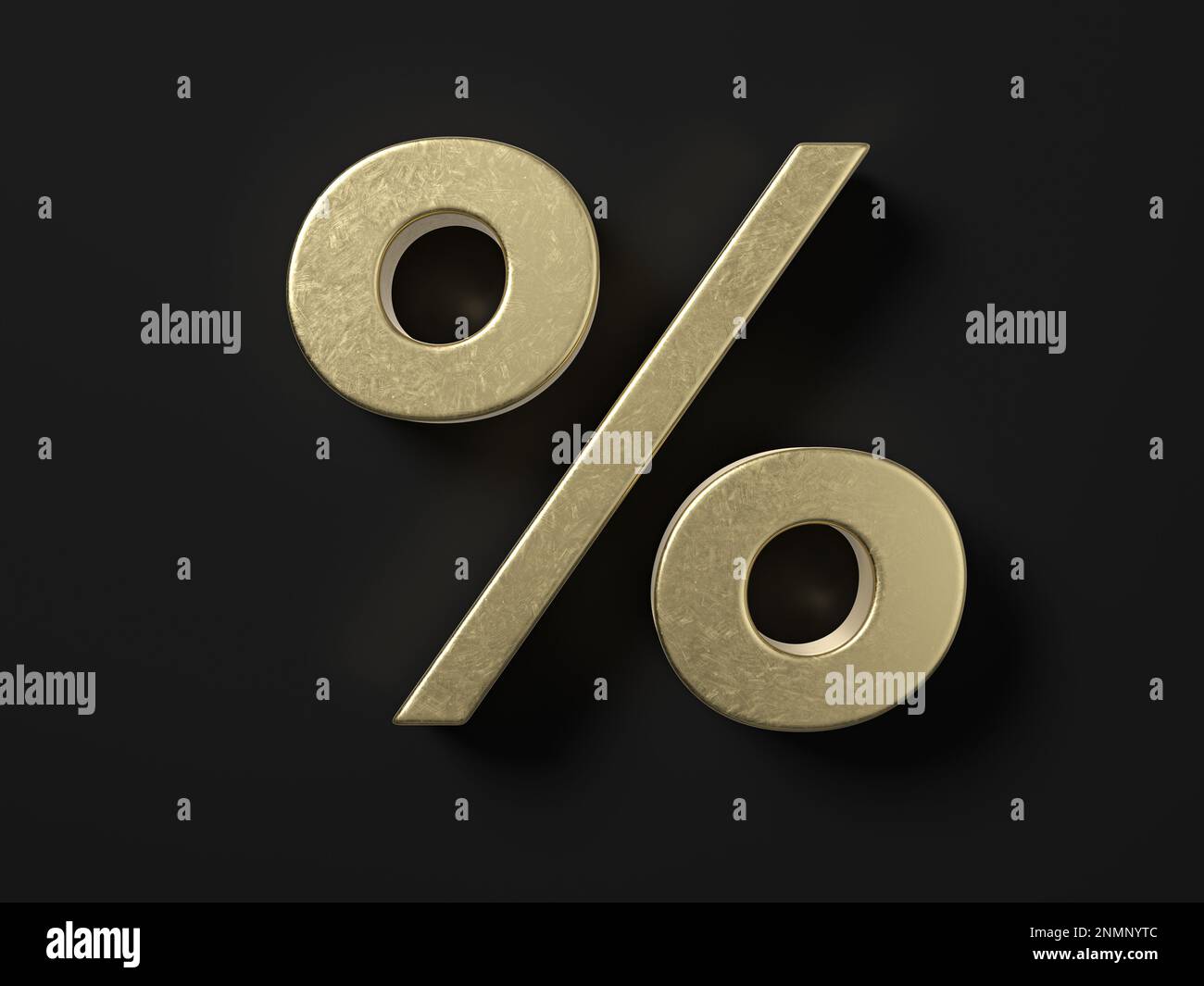 Gold percentage symbol on a black background. 3d illustration Stock Photo - Alamy