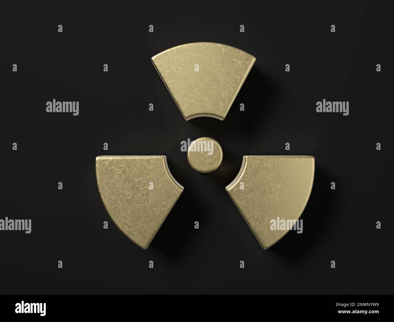 Gold radiation symbol on a black background. 3d illustration Stock ...