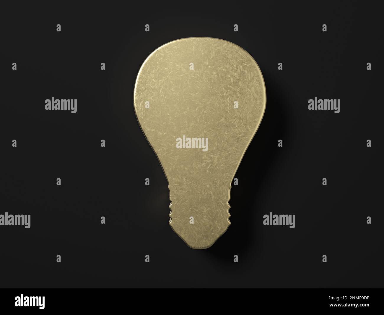 Gold bulb symbol on a black background. 3d illustration Stock Photo - Alamy