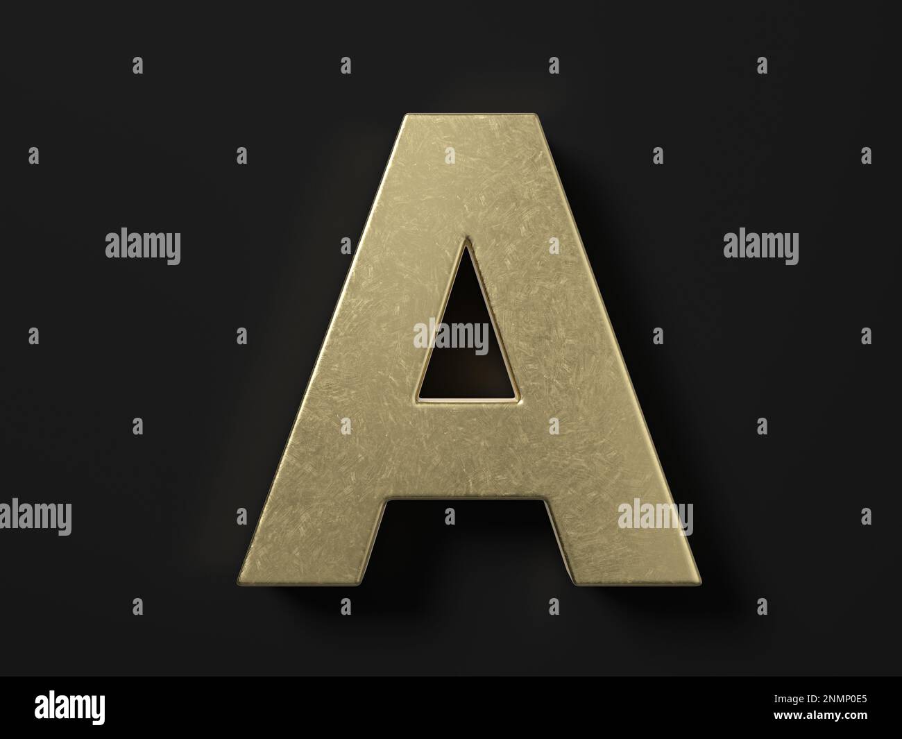 Gold letter A on a black background. 3d illustration Stock Photo - Alamy
