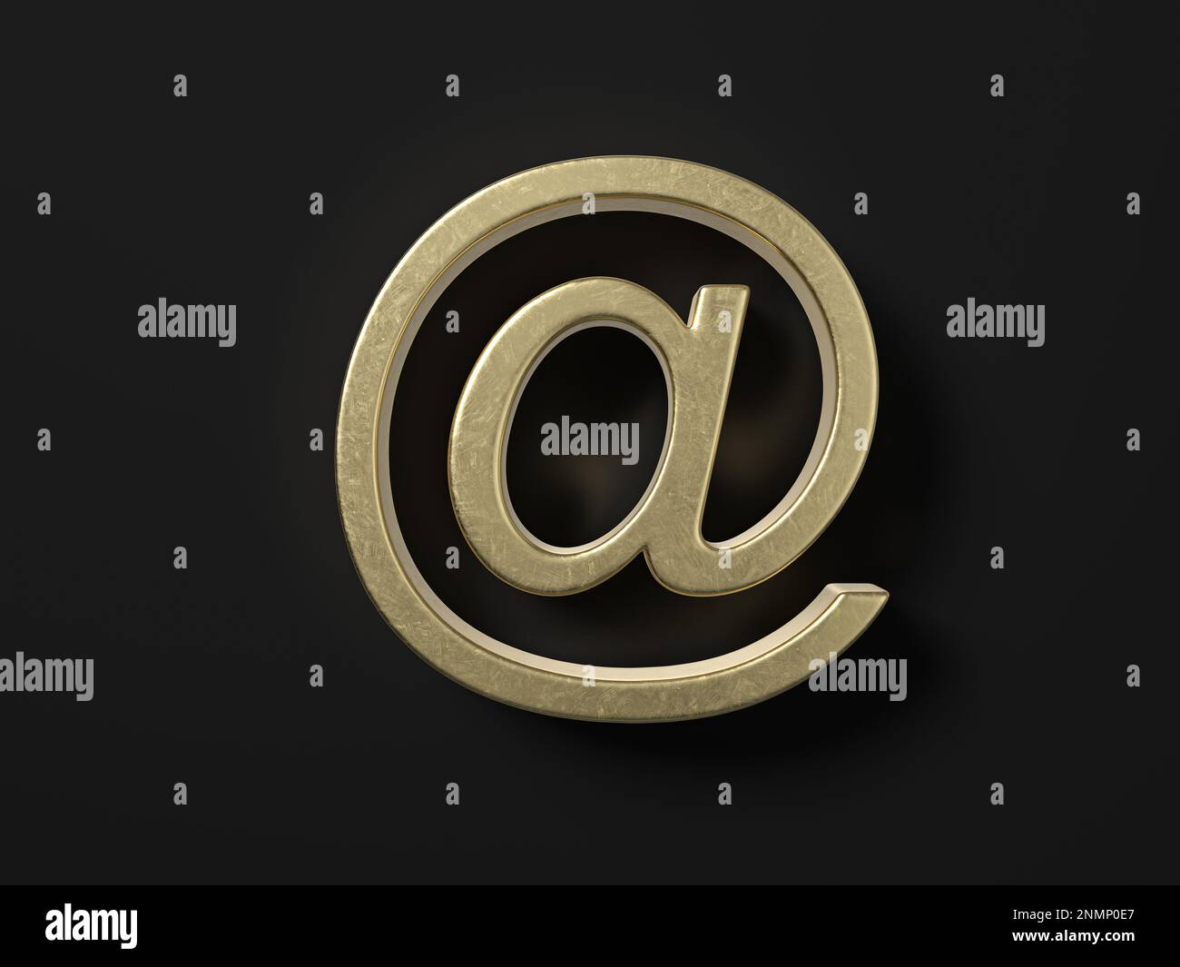 Gold email symbol on a black background. 3d illustration Stock Photo ...