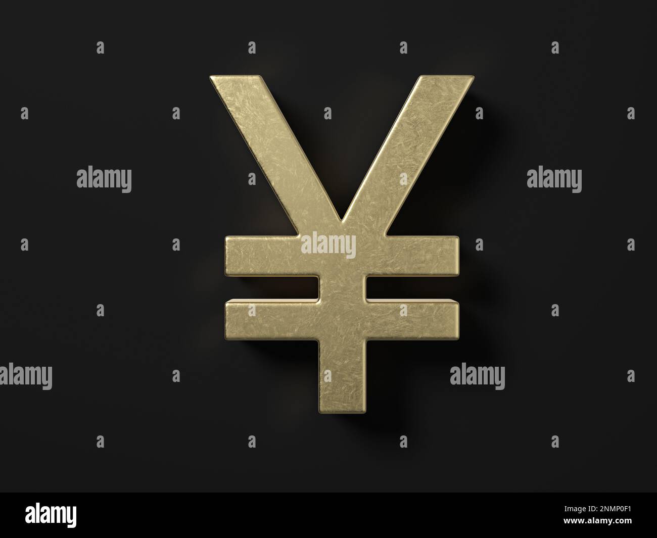 Gold yen symbol on a black background. 3d illustration Stock Photo - Alamy
