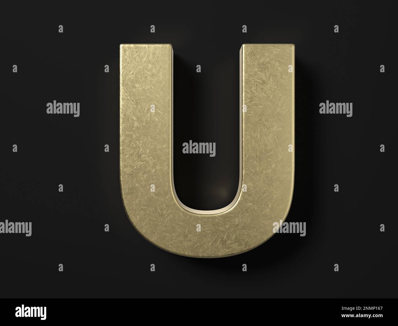 Gold letter U on a black background. 3d illustration Stock Photo - Alamy