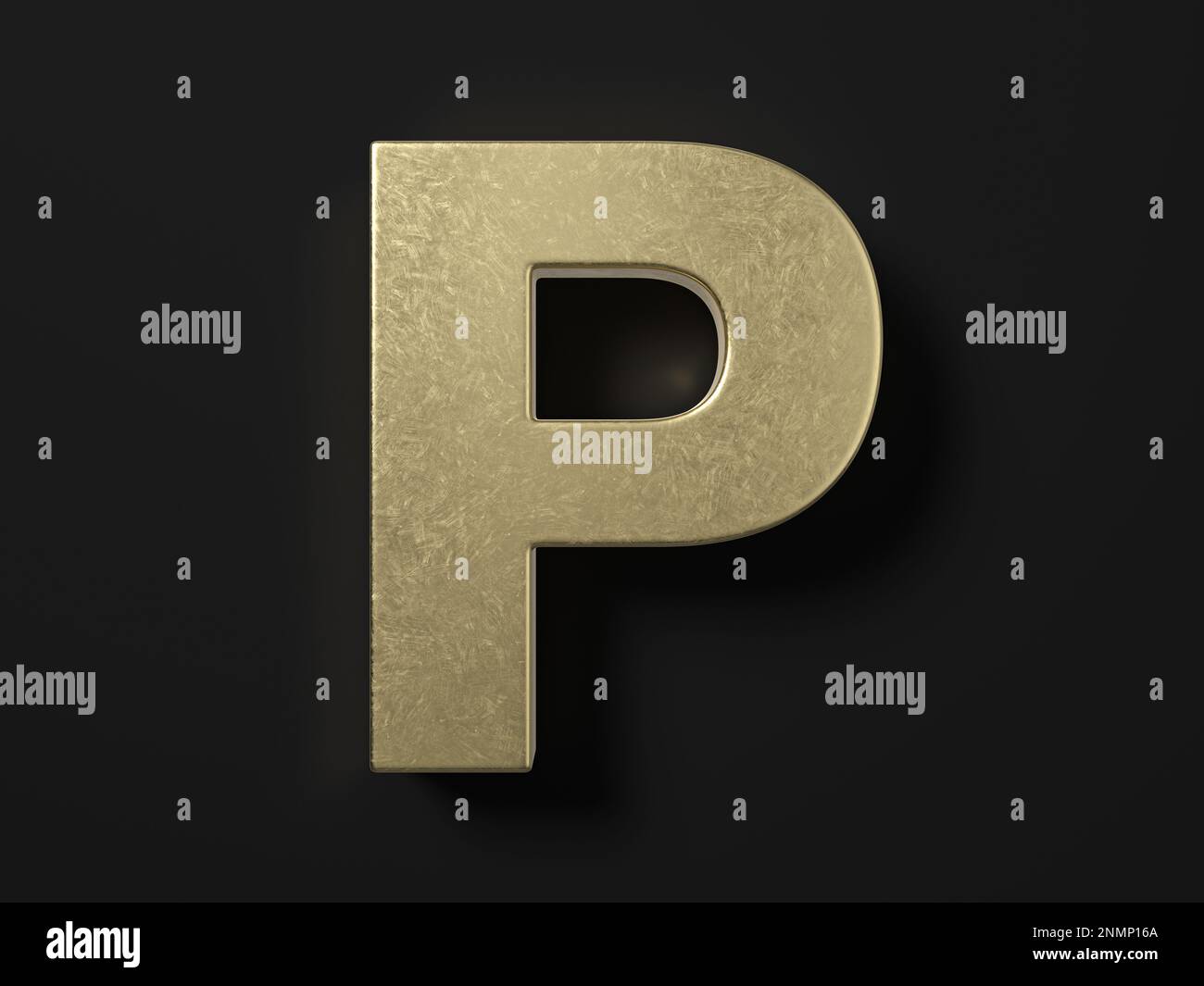 Gold letter P on a black background. 3d illustration Stock Photo - Alamy