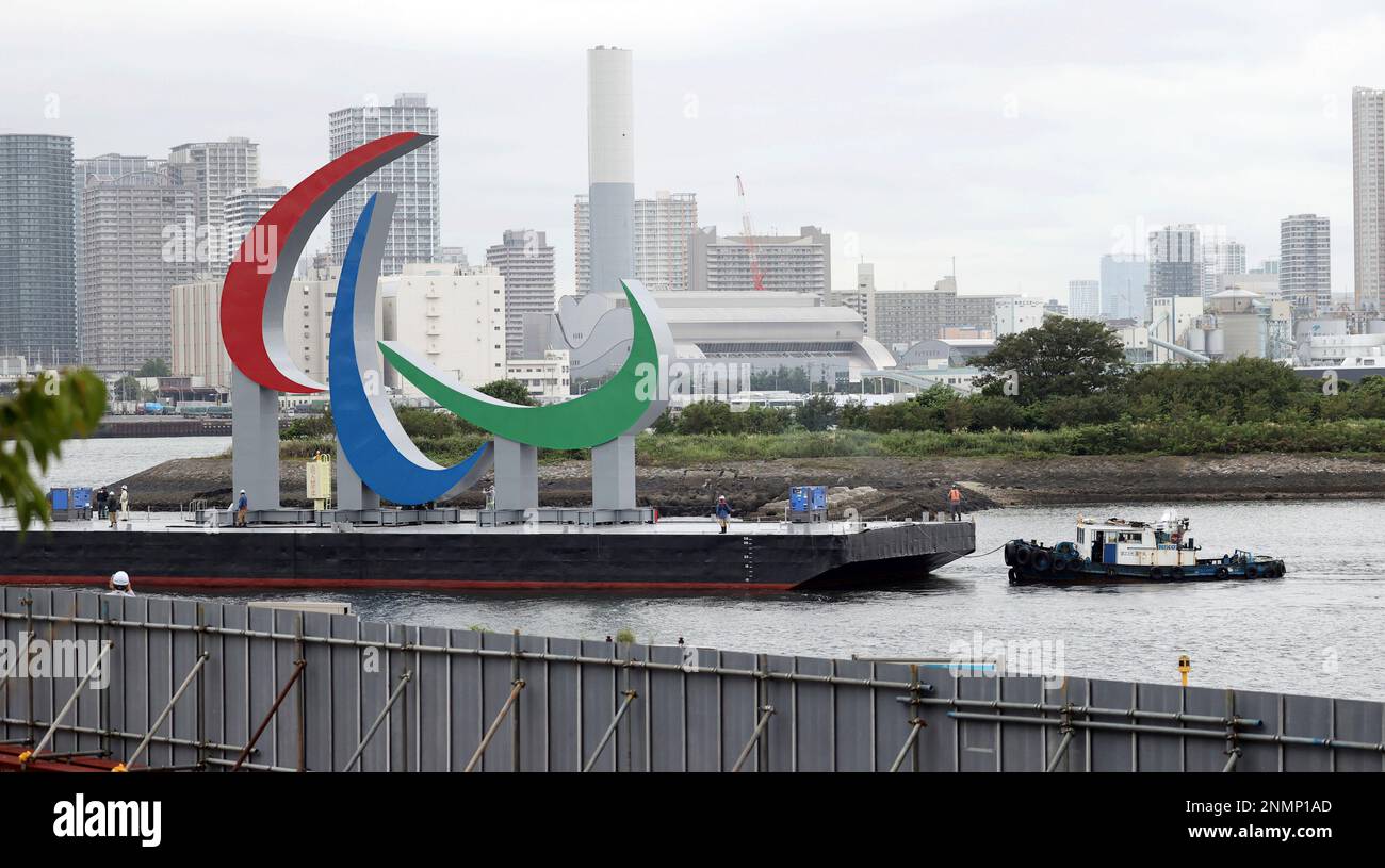 Paralympic symbol mark "Three Agitos" is removed from Odaiba Kaihin ...