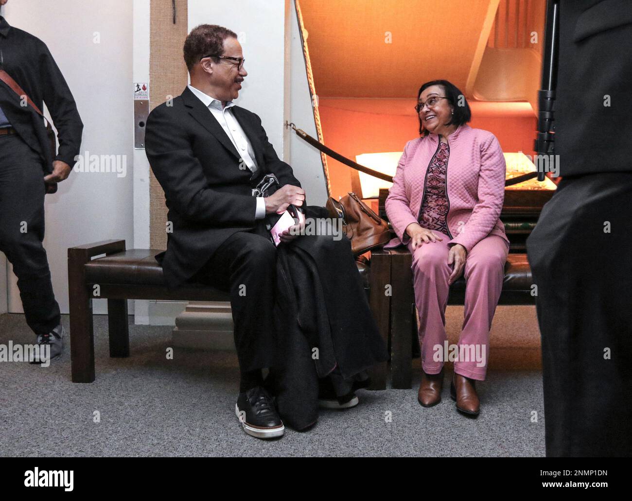 Gregory M. Sleet, left, the son of Moneta Sleet, Jr., the first Black ...