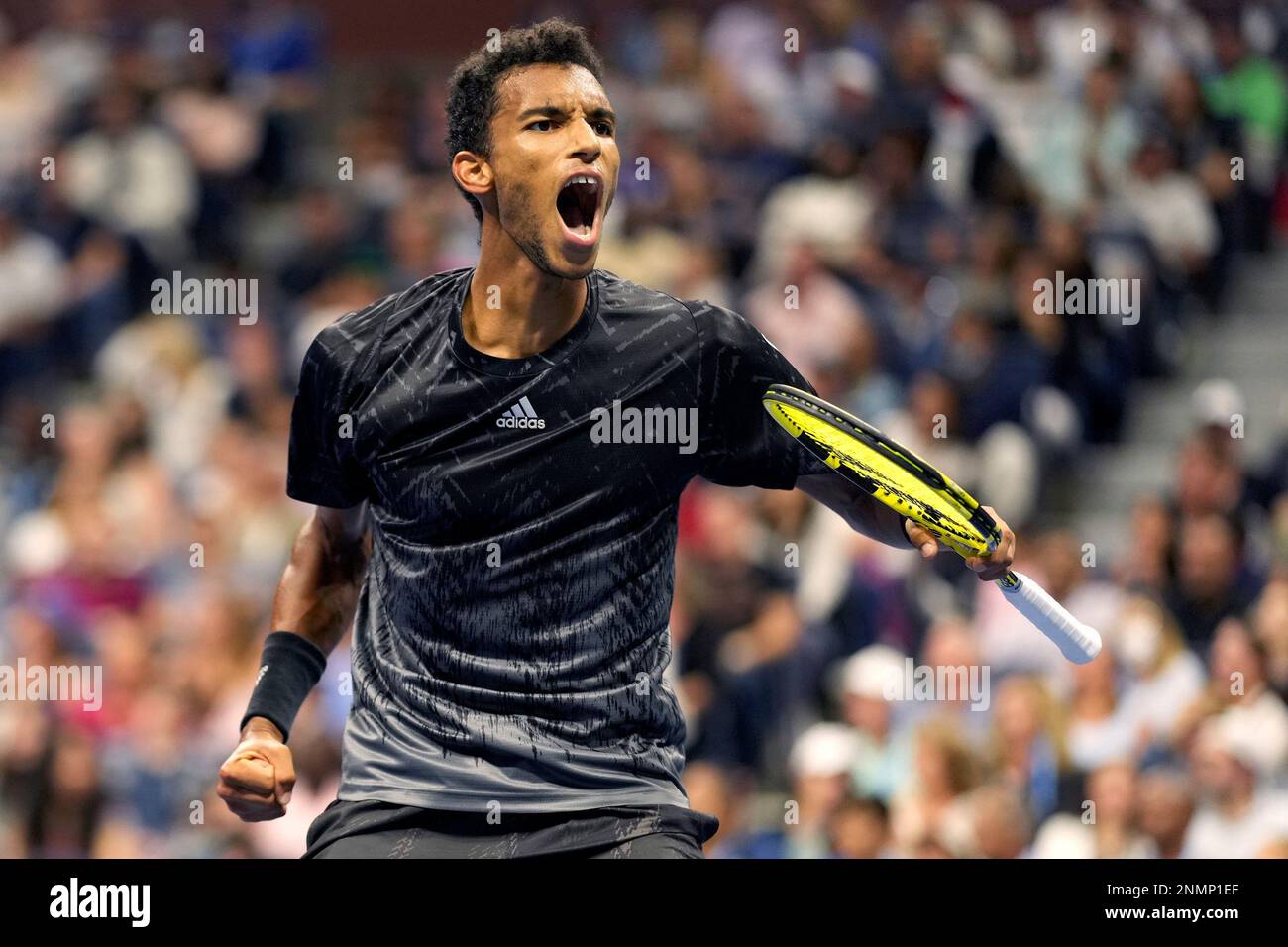 Felix Auger-Aliassime in action during a Men's Singles match at the ...