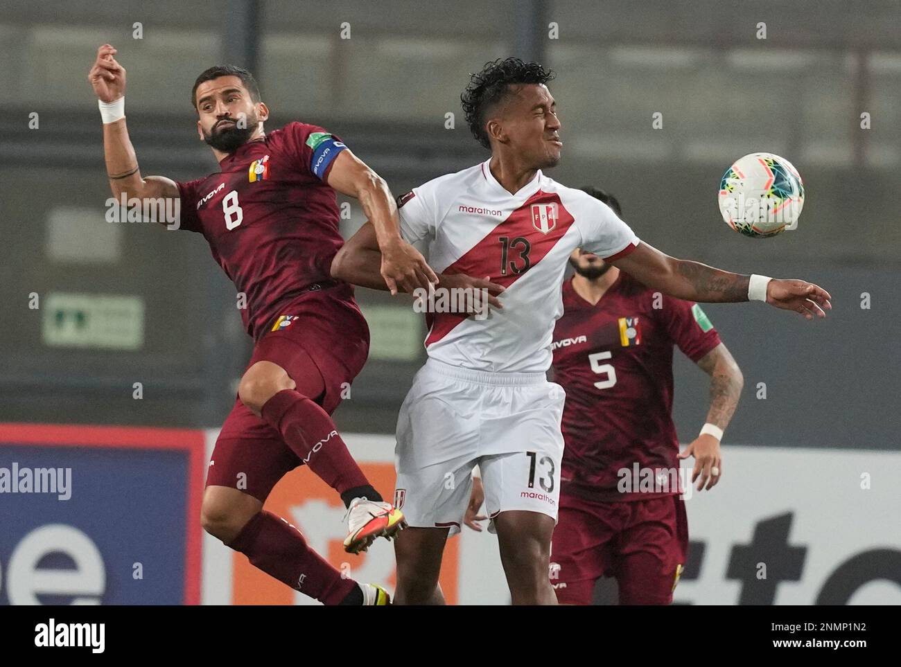Venezuela's Tomas Rincon, left, and Peru's Renato Tapia fight for the ...