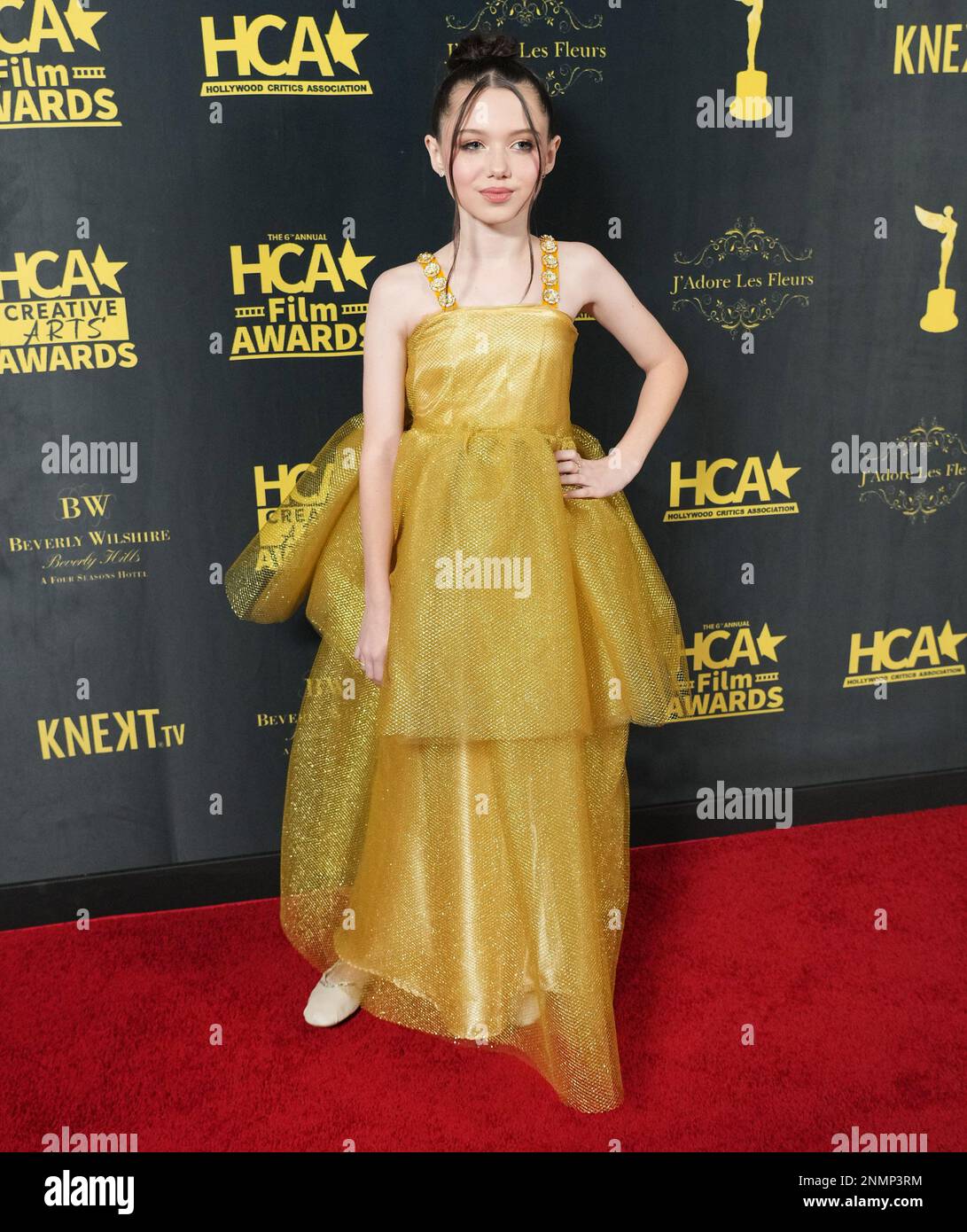 Violet McGraw arrives at the 2023 HCA Film Awards held at the Beverly ...