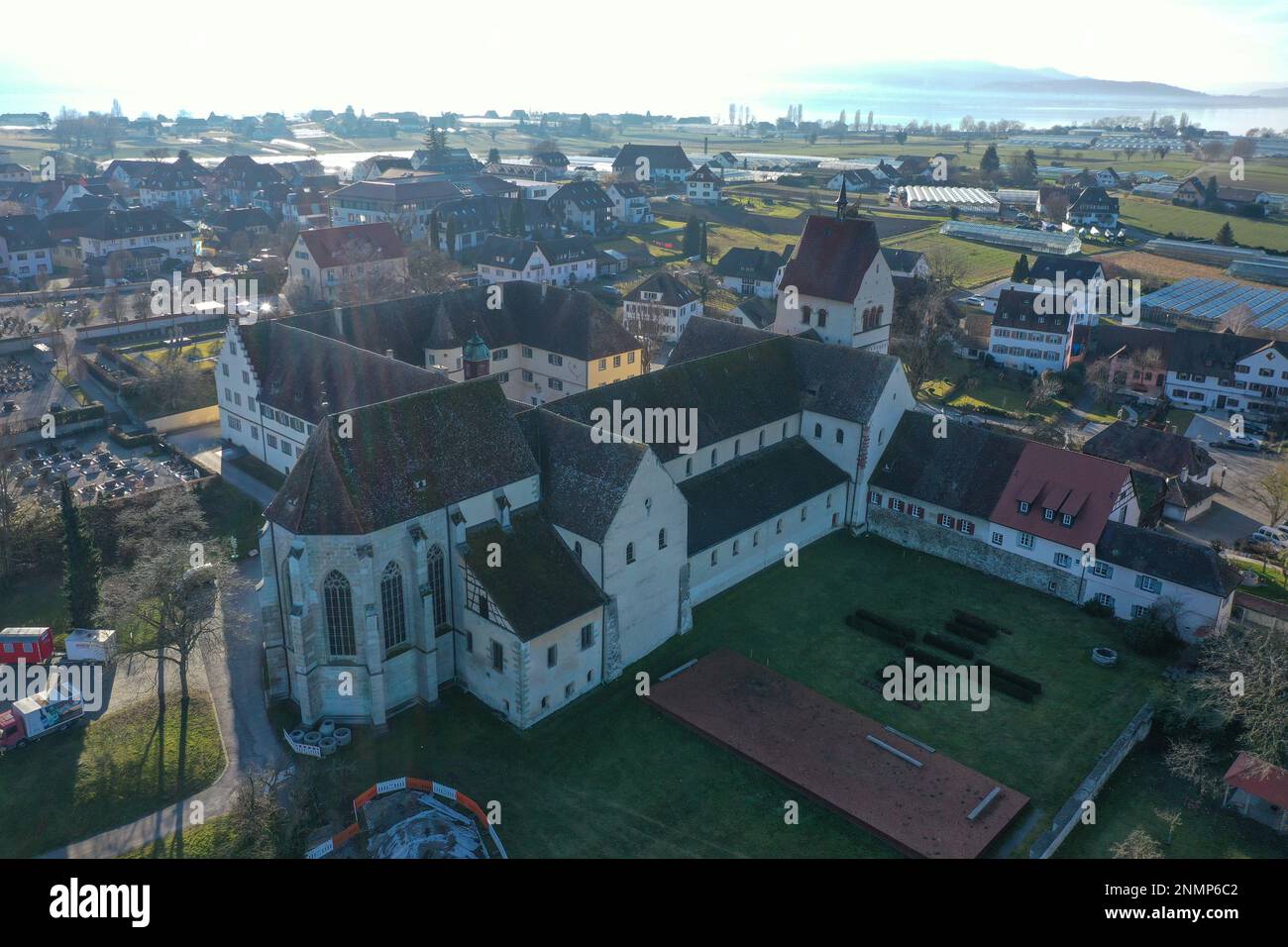 Insel Reichenau, Germany. 19th Feb, 2023. Reichenau Abbey is ...