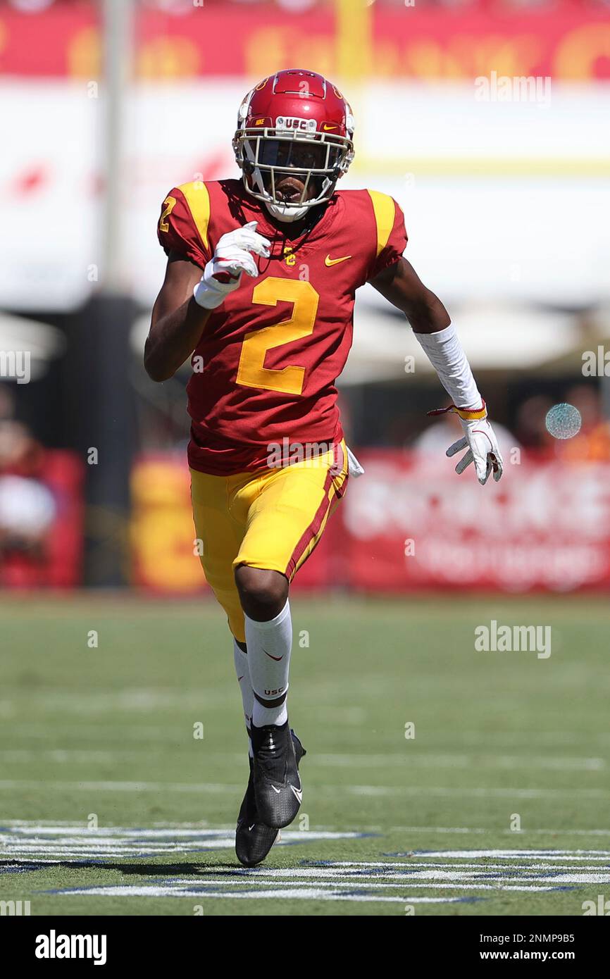 LOS ANGELES, CA - SEPTEMBER 04: USC Trojans cornerback Ceyair Wright (2 ...