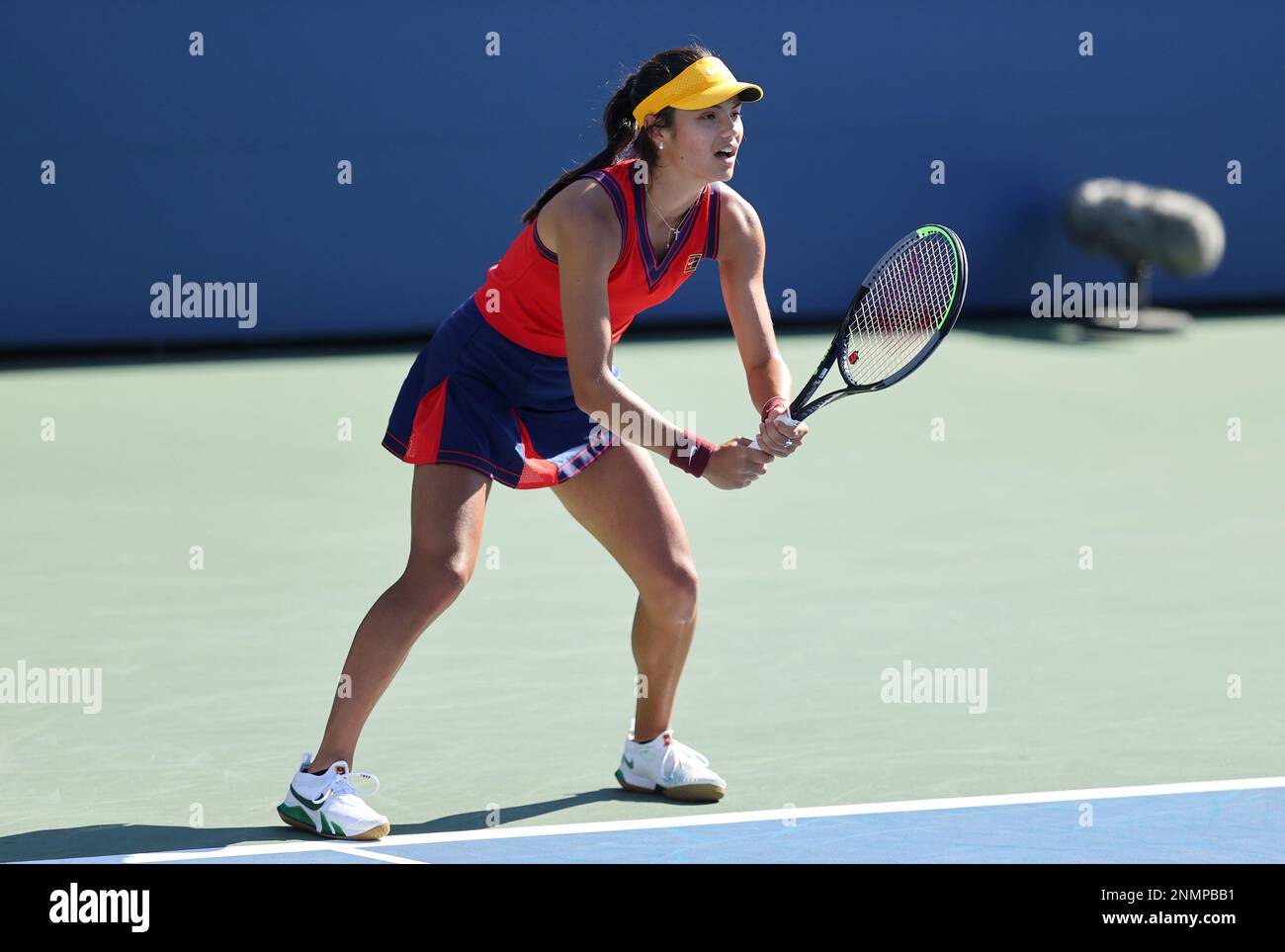 Emma Raducanu prepares to return a serve during a Women's Singles match ...
