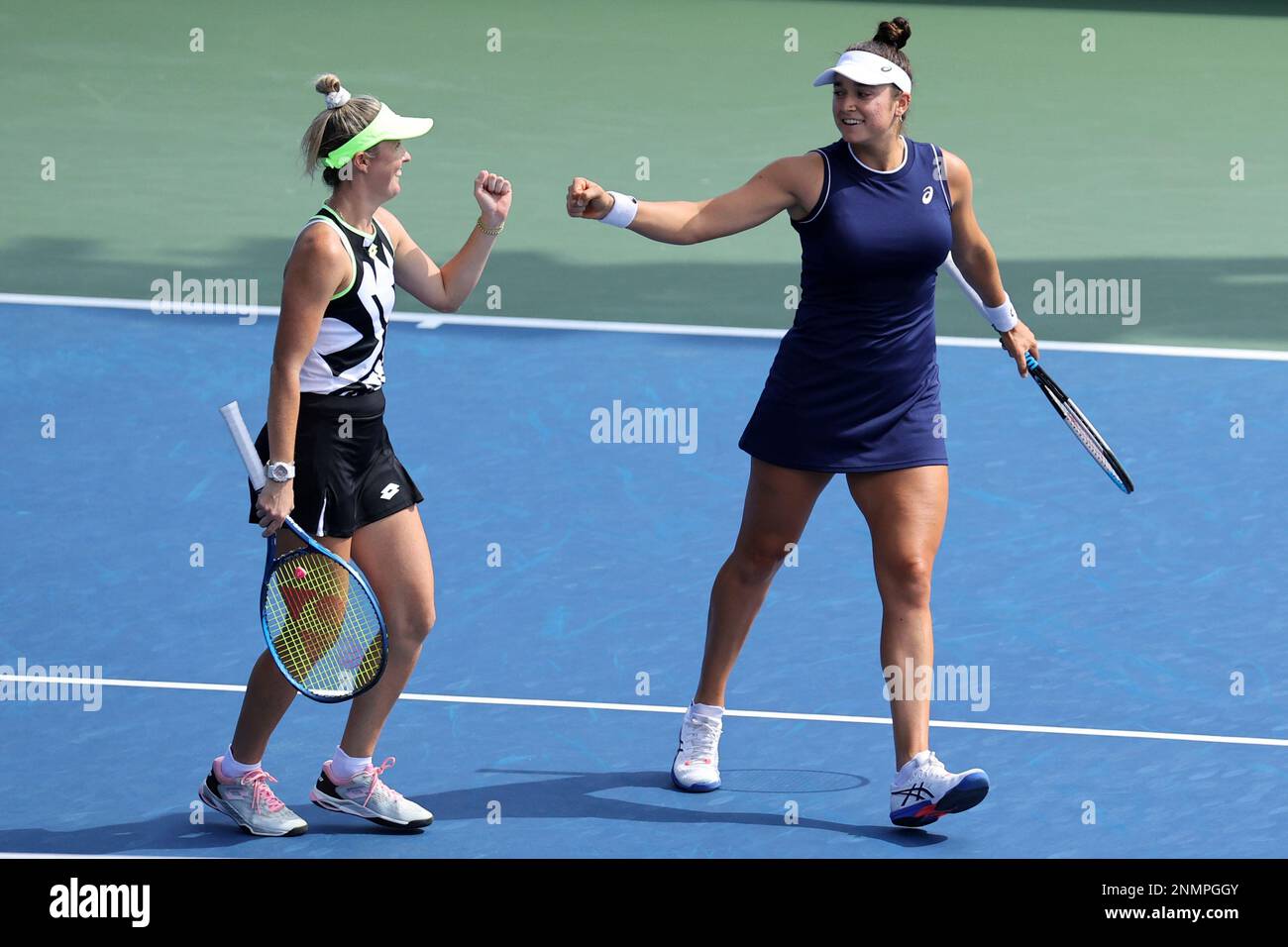 Storm Sanders and Caroline Dolehide during a Women's Doubles match at ...