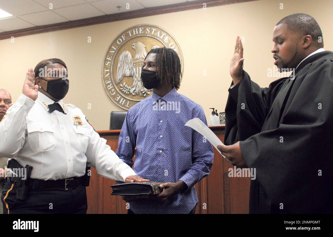 Deborah Naylor-Young was joined by her son, Fredwrick Young Jr., as she ...