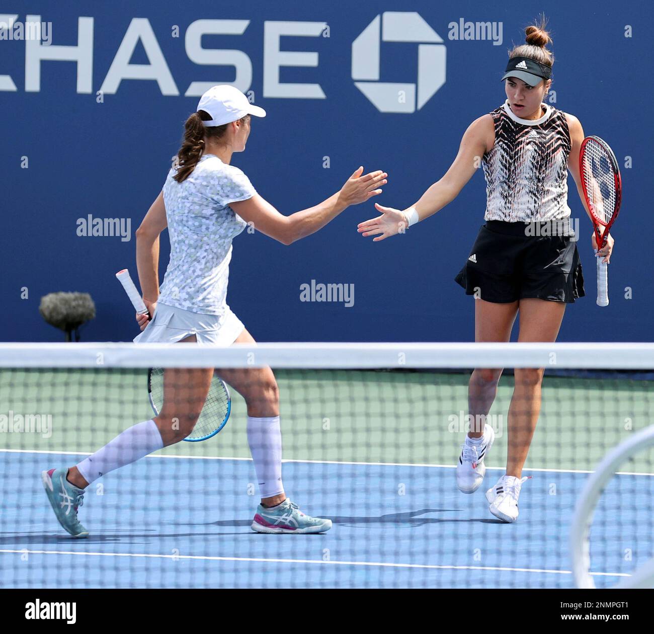 Monica Niculescu and Elena-Gabriela Ruse during a Women's Doubles match ...