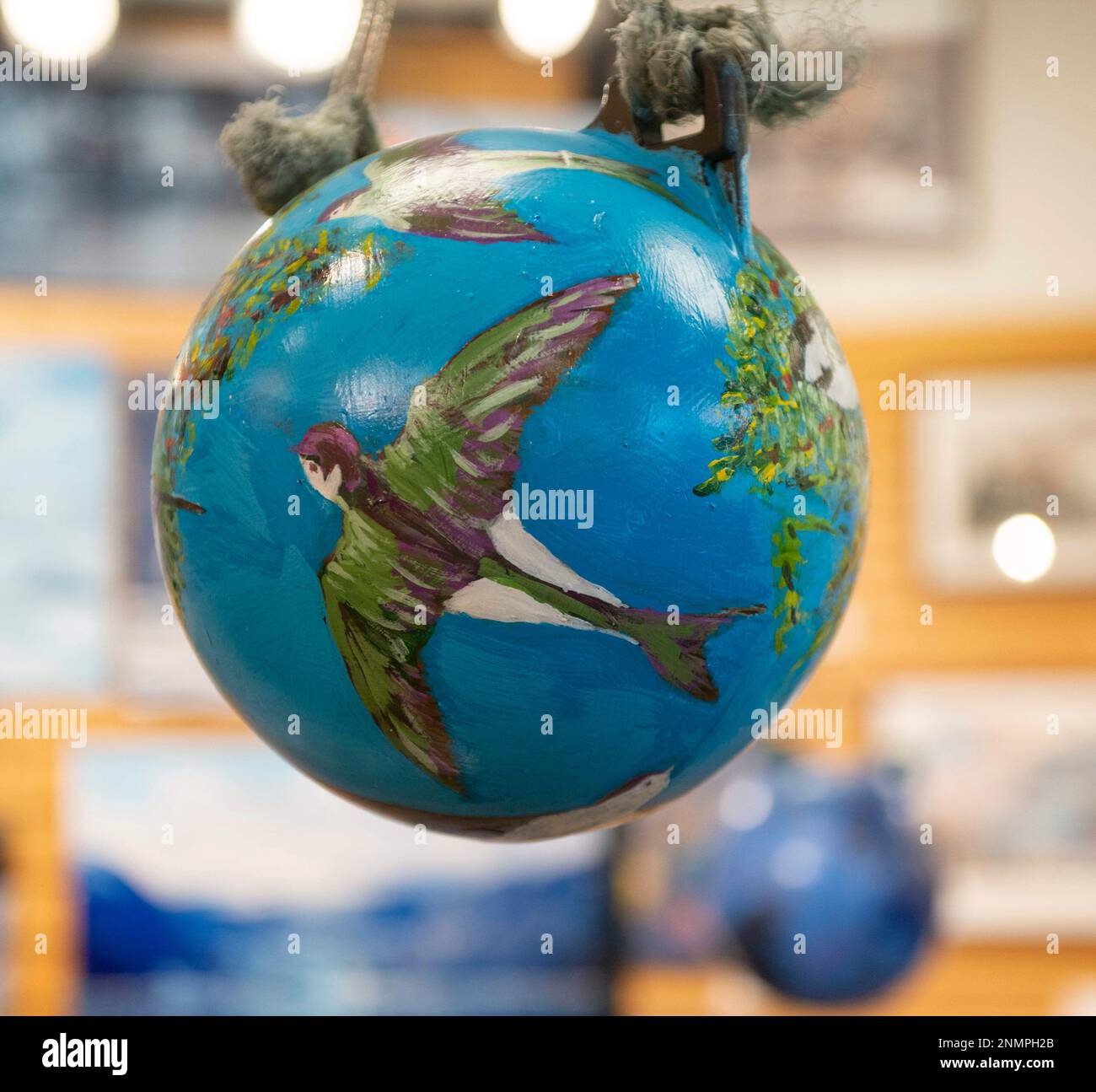 This Aug. 27, 2021, photo shows a buoy painted by artist Libby Stortz ...