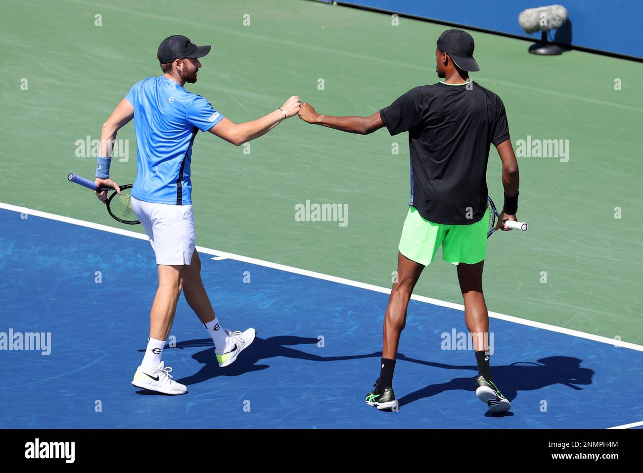 Christopher Eubanks and Bjorn Fratangelo during a Men's Doubles match ...